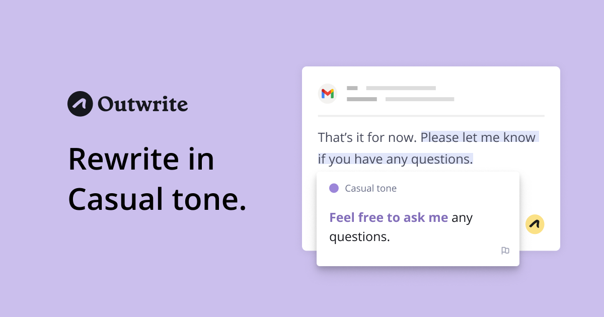 Outwrite - Rewrite in casual tone